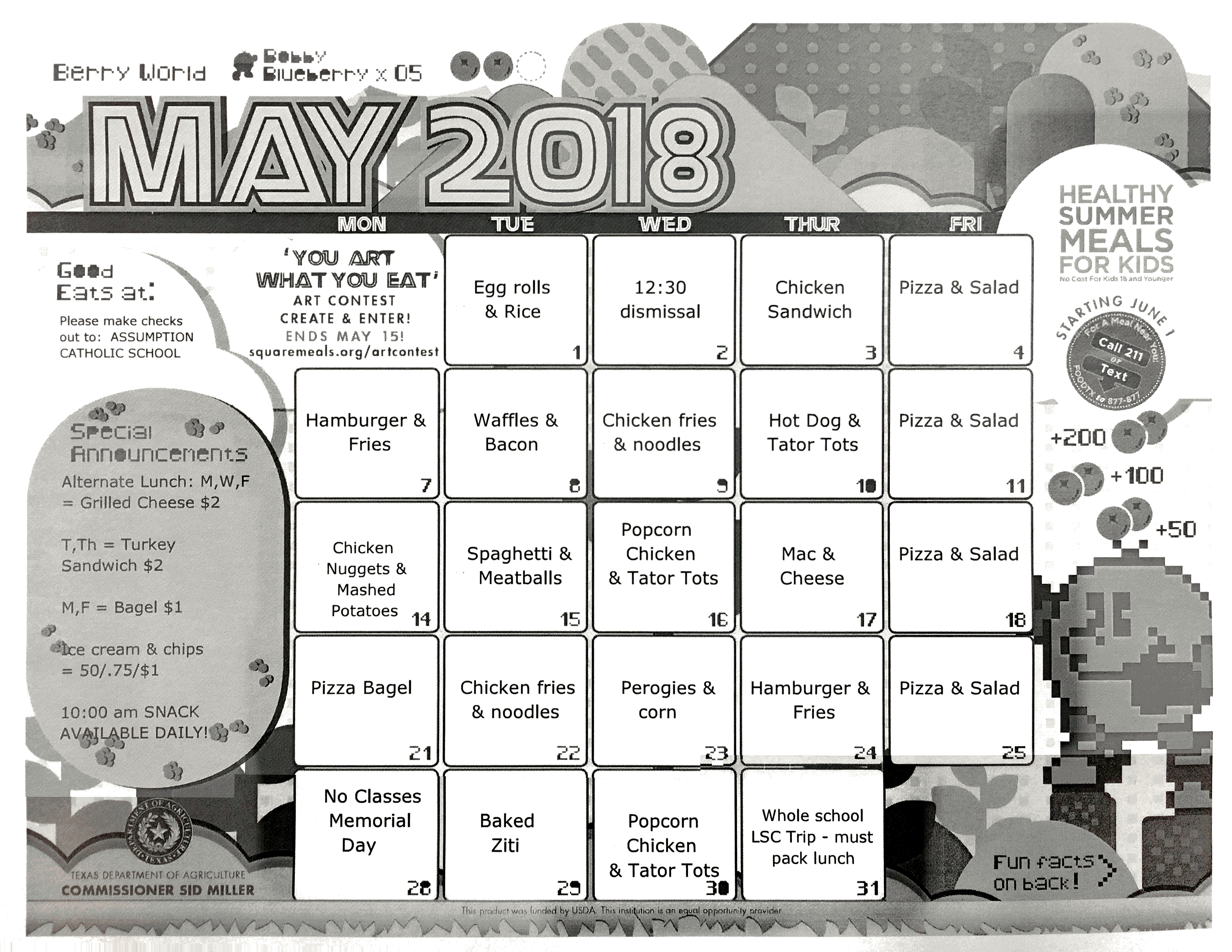 Lunch Menu – Assumption Catholic School