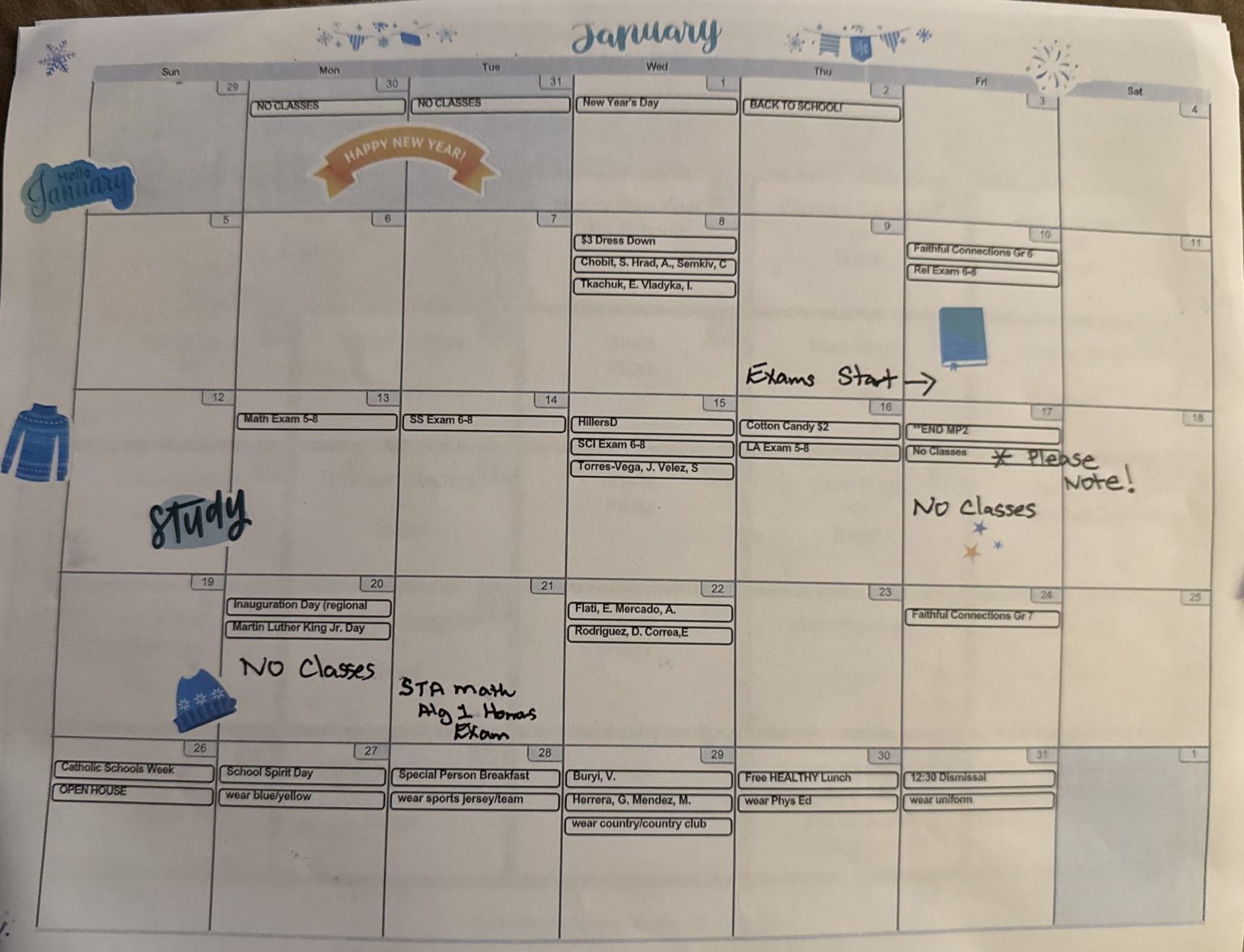 Calendar – Assumption Catholic School